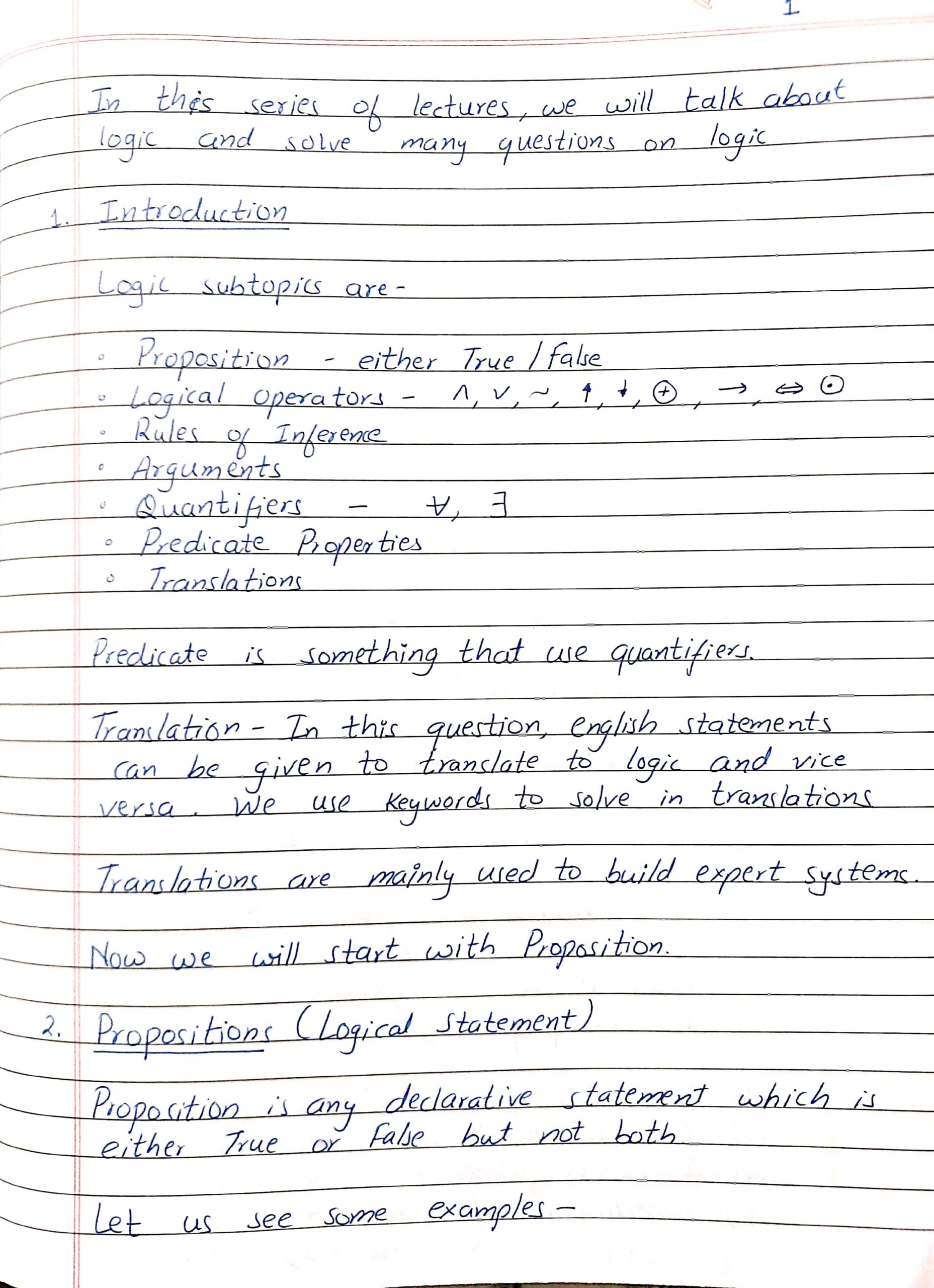 Mathematical Logic Lecture Notes – Part 1 - Engineering Texts